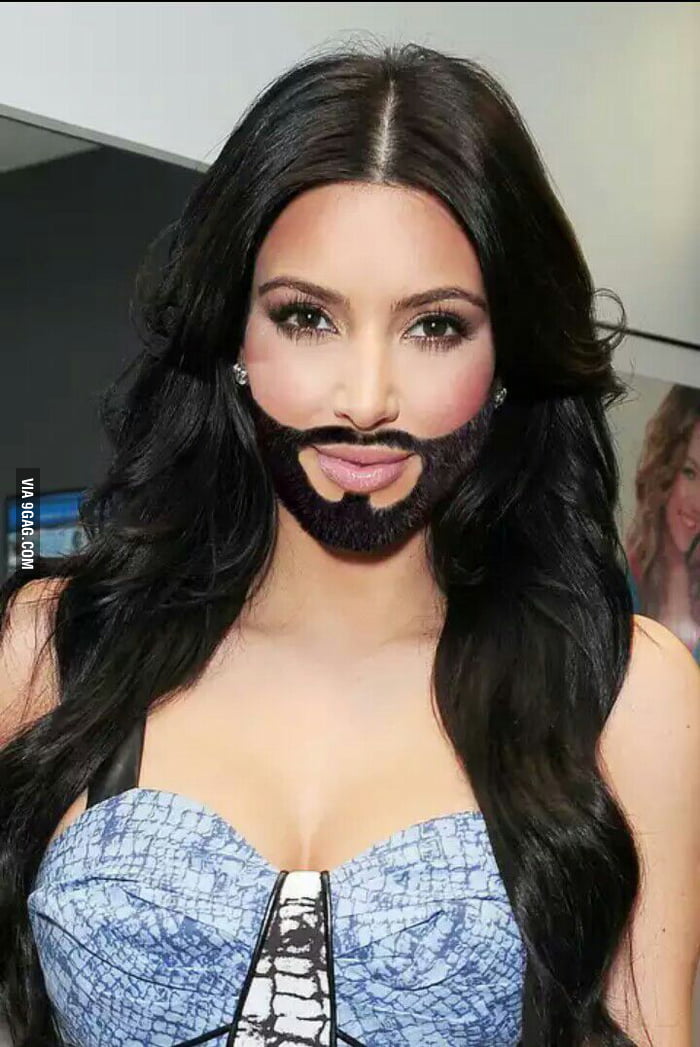 That Moment when you realise that Conchita Wurst is Kim Kardashian with a beard. - 9GAG