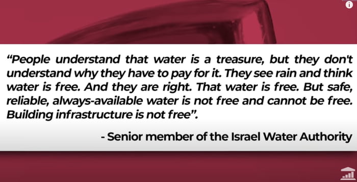 Water is free, but the infrastructure to deliver it to you is not free ...