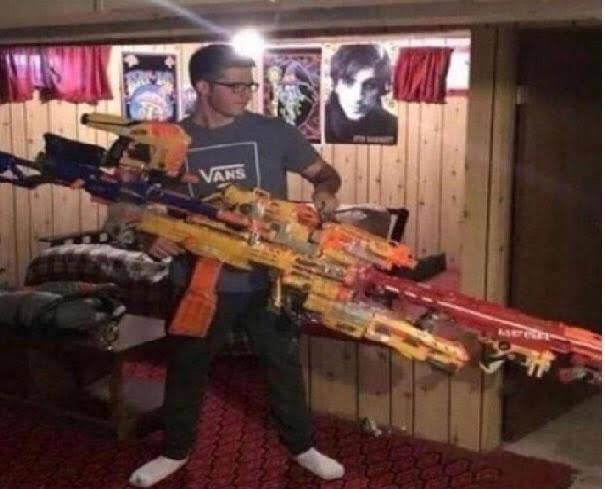 The nerf attachment lord,bringer of horror and fear to all nerf wars,master of all the possible ...