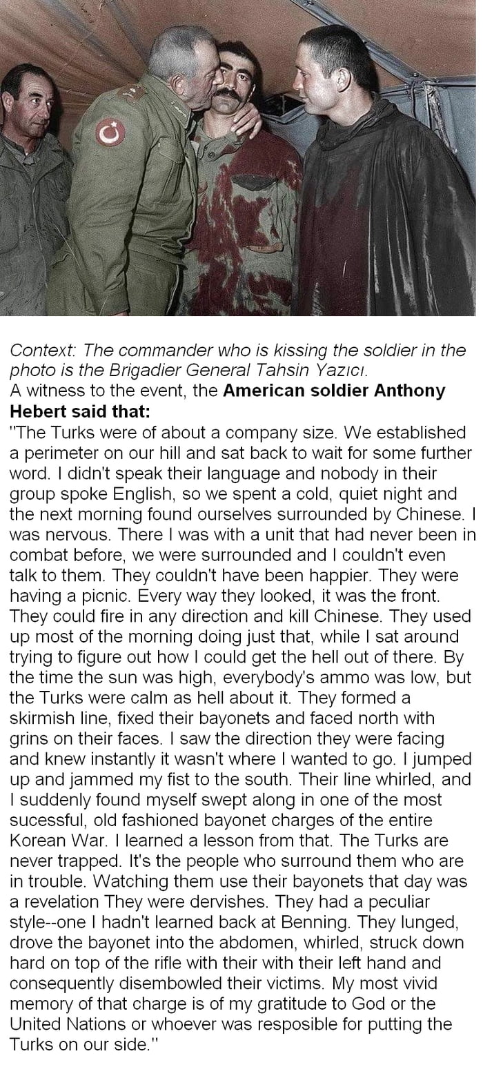 A Soldier of the Turkish Brigade Being Congratulated by His Commander ...