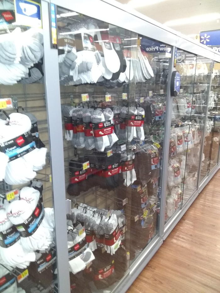 Walmart locks up socks now. - 9GAG