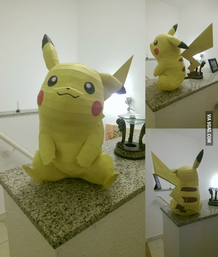 So, this is my life sized paper model Pikachu that I finished a few ...