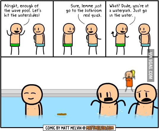 Poop in the pool - 9GAG