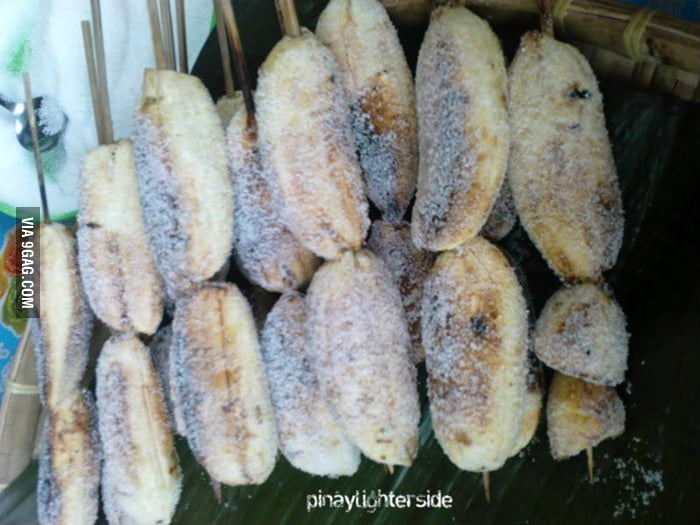 Ginang-gang (Grilled Banana) only on Philippines :) - 9GAG
