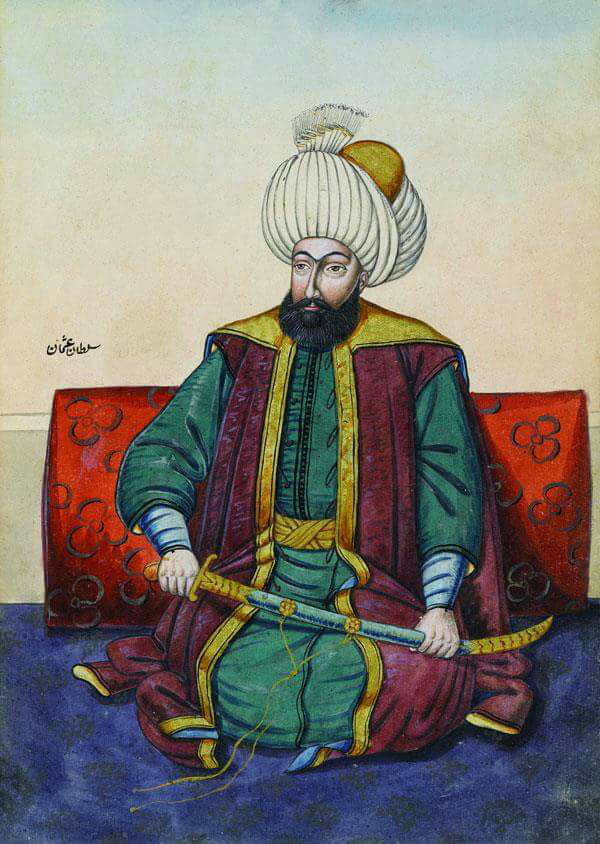 Osman Gazi and his sword. Osman was the founder of the Ottoman Empire ...