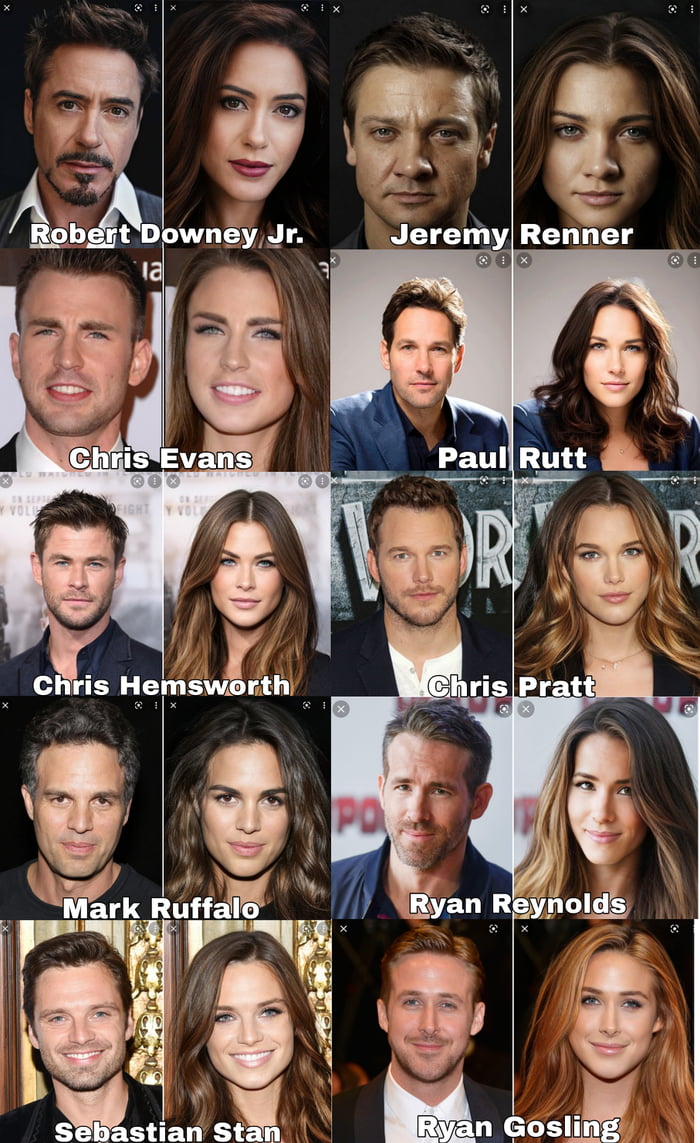 I turned 10 male actors into their female versions using an AI - 9GAG