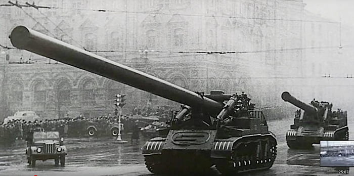The Soviets developed a tank with a 65ft barrel. The recoil was so ...