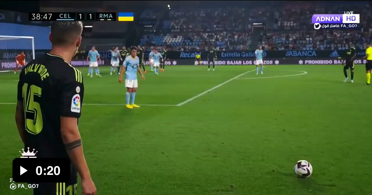 Very questionable free kick delivery from Valverde 39". - 9GAG