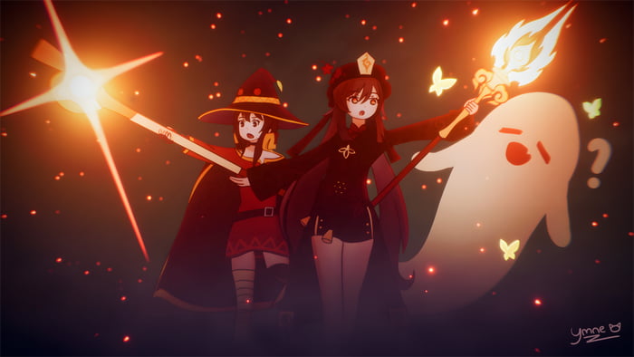 Megumin & Hu Tao - 9GAG