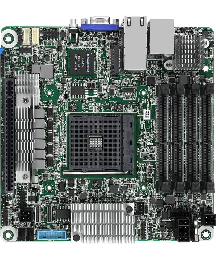 ASRock Rack X570D4I-2T Amd Am4 Mini Itx Mobo with 4 Slot Ram Sodimm ...