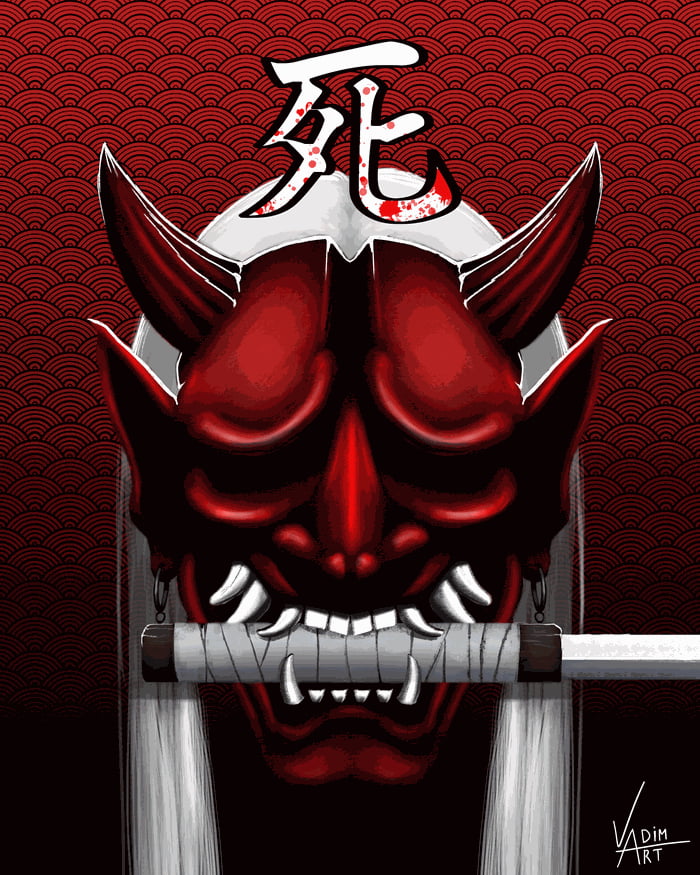 •Oni Mask Digital Painting• - 9GAG