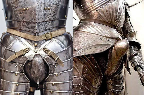 Soldiers during the 16th century used to have a codpiece in their armour to protect their ...