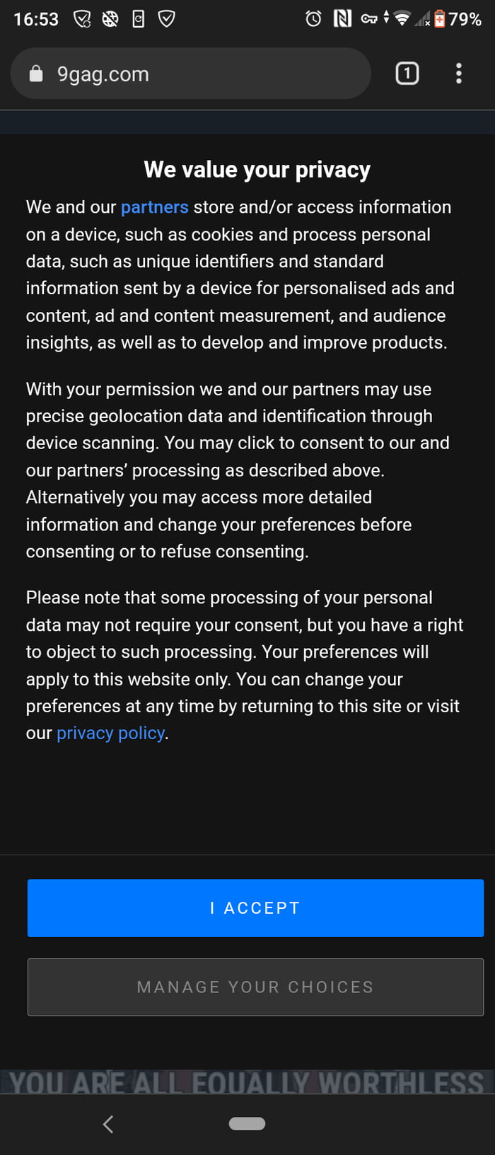 Chrome asking this once a day and the buttons don't work. Any tips on what's f**ked? - 9GAG