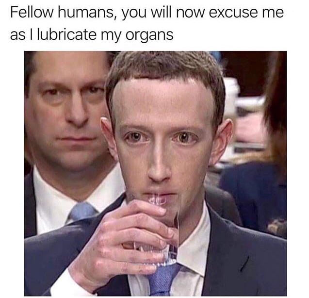 Te Zucc lubricating its lizard organs - 9GAG