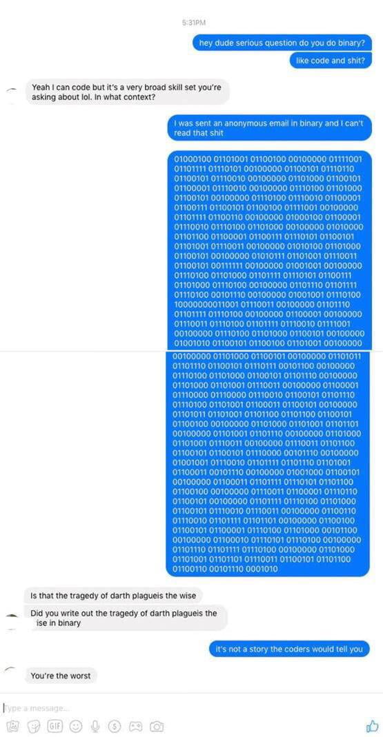 E-mail in binary - 9GAG