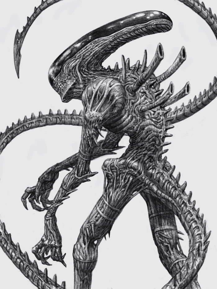 I drew a new alien for alienday. Still my favourite move monster. - 9GAG