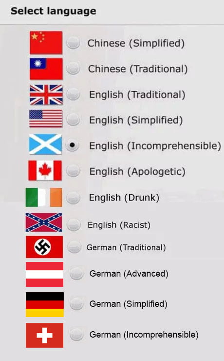Language settings - 9GAG