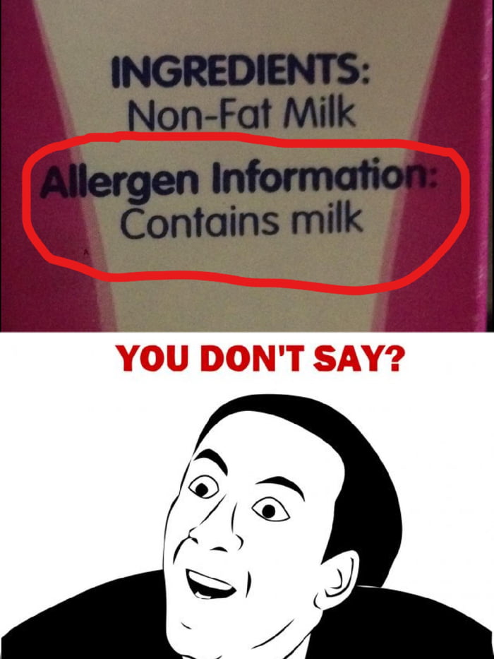 Milk contains milk! - 9GAG