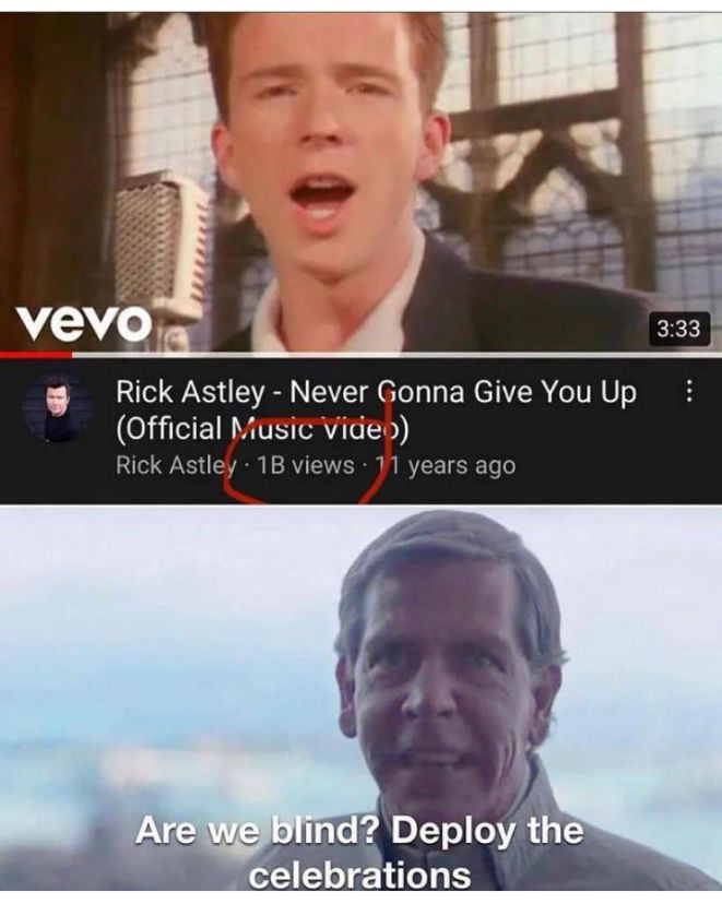 How about post rickroll videos for this whole day ? - 9GAG