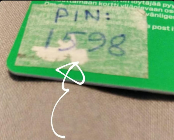 Writr fake pin to your credit card. In case someone will stole your ...