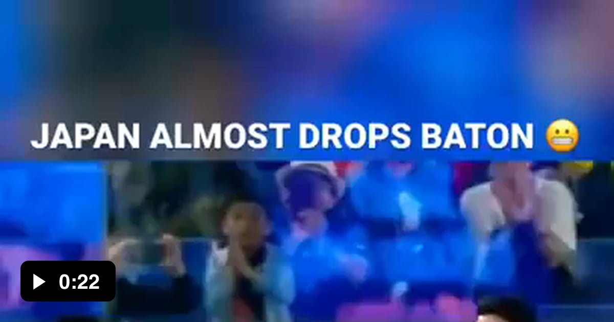 Japanese almost drops baton - 9GAG