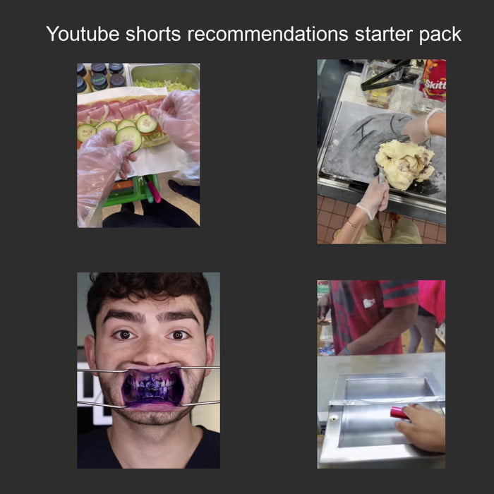 YouTube shorts recommendations starter pack - 9GAG