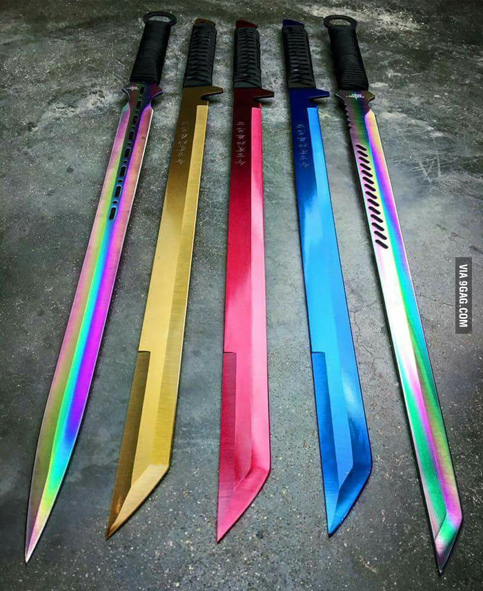 Rainbow swords. - 9GAG