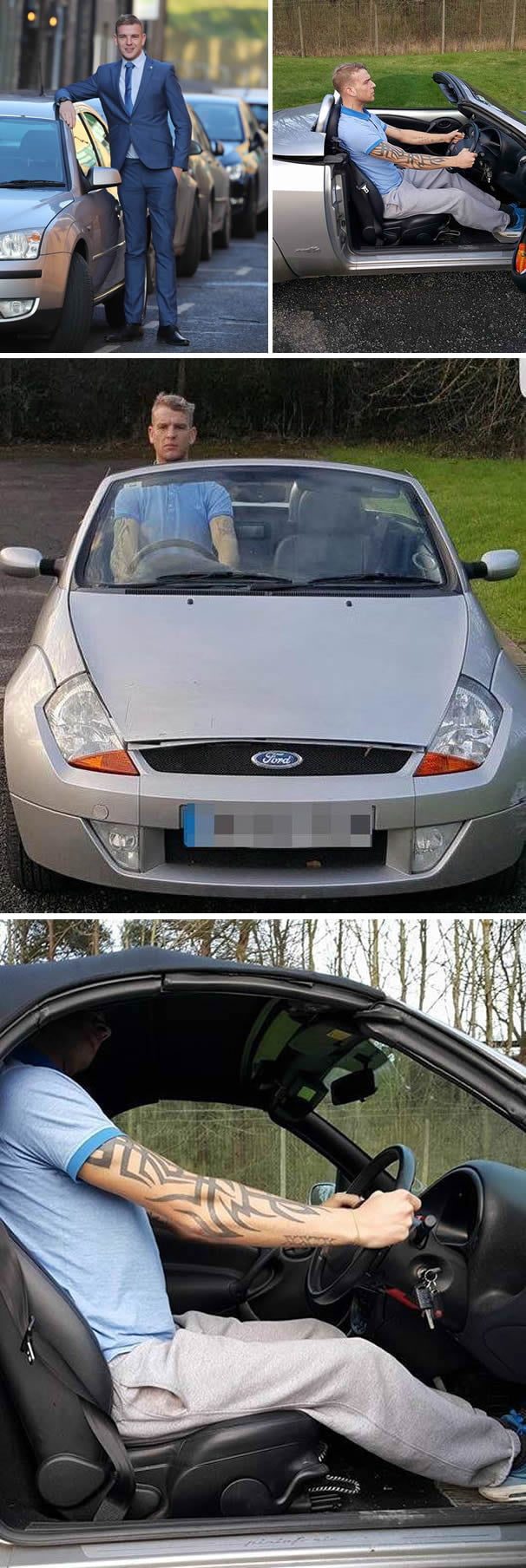 6ft 7in was banned from driving for being too tall in Newcastle - 9GAG