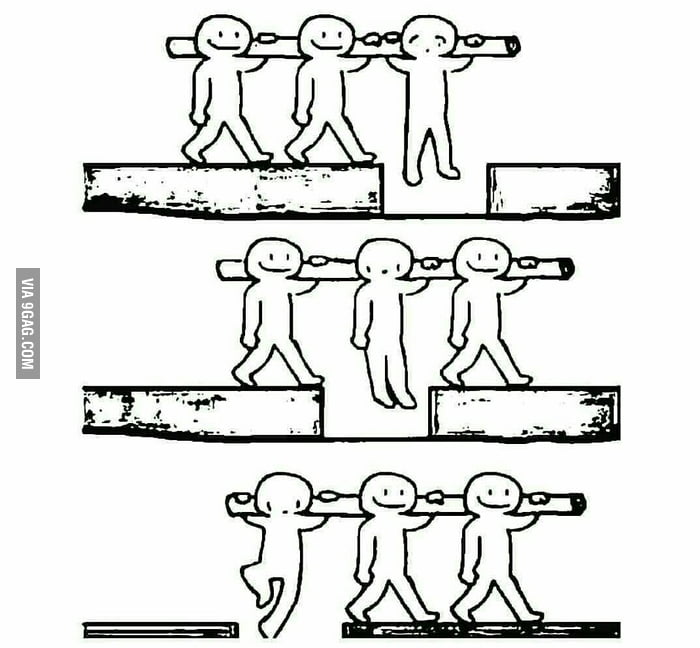If we unite, nobody falls! - 9GAG