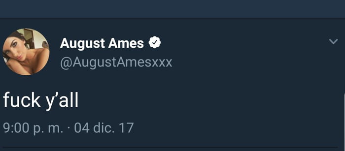 The last tweet... R.I.P August Ames... - 9GAG