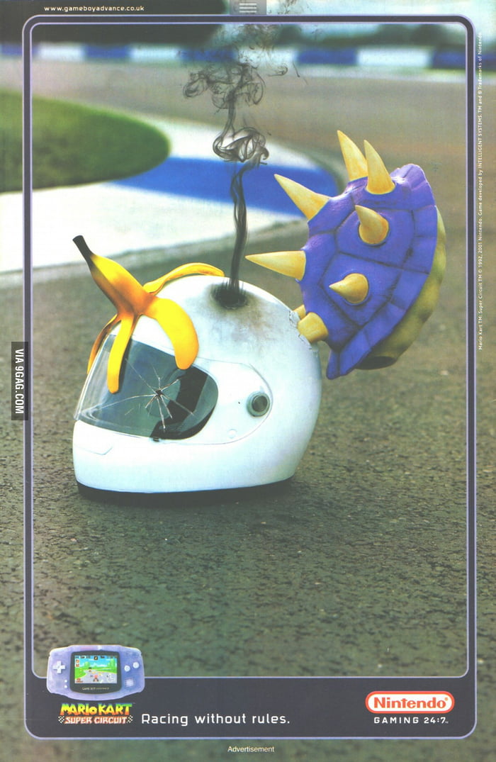 Mario kart Gameboy Advance ad 2001 - 9GAG