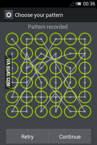 Dude what's your unlock pattern - 9GAG