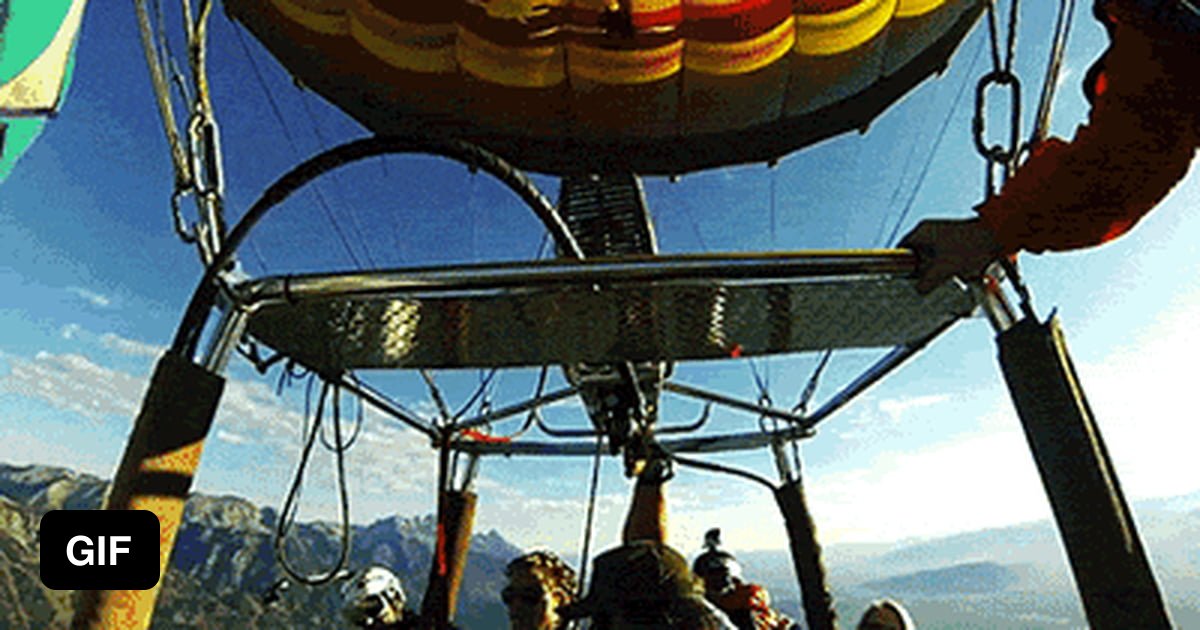 Hot air balloon "base" jump. - 9GAG