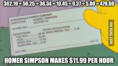 Homer Simpson's paycheck - 9GAG