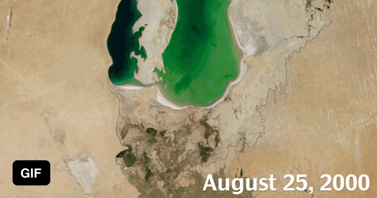 NASA time-lapse of the Aral Sea drying up - 9GAG