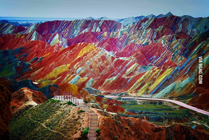 Zhangye, India. Coloured rocks. - 9GAG