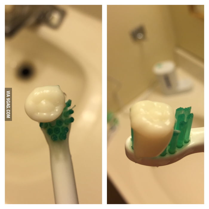 My toothpaste looks like a tooth - 9GAG