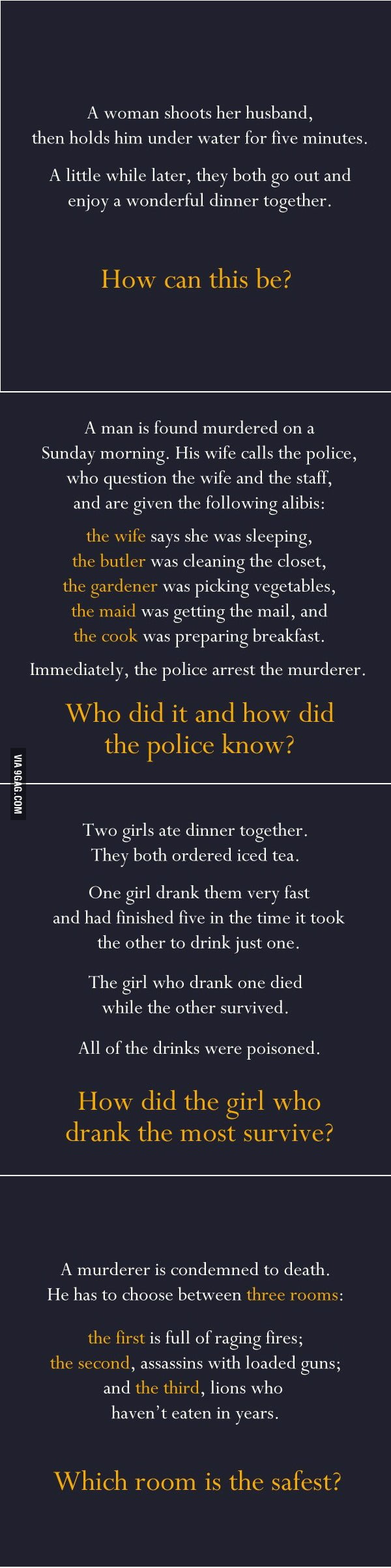 Murder Riddles... - 9GAG