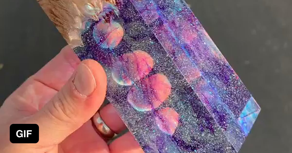 Galaxy resin prism with burl - 9GAG