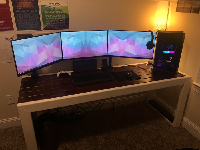 Almost finished with my homemade desk setup! - 9GAG