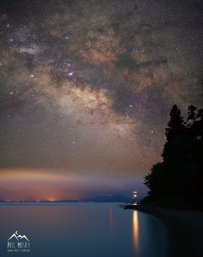 Perfect summer night in Lake Tahoe, July 3rd, 2018. If you look closely ...