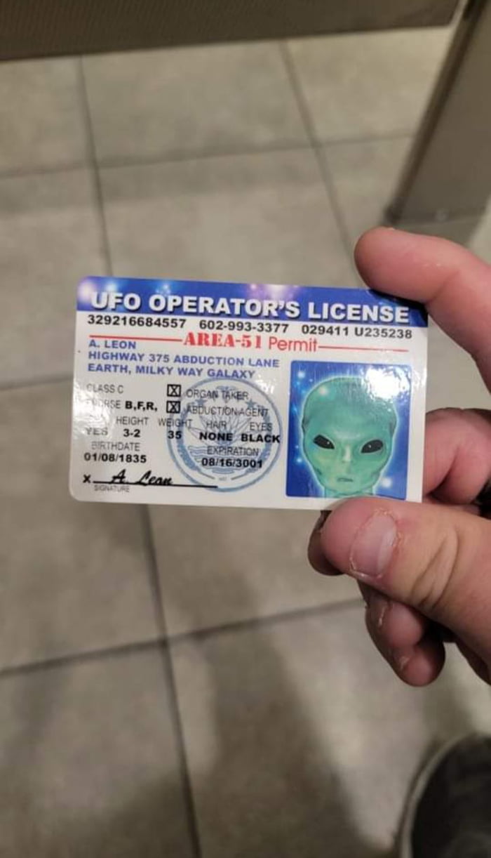 Guys great news! I finally got my UFO operator license - 9GAG