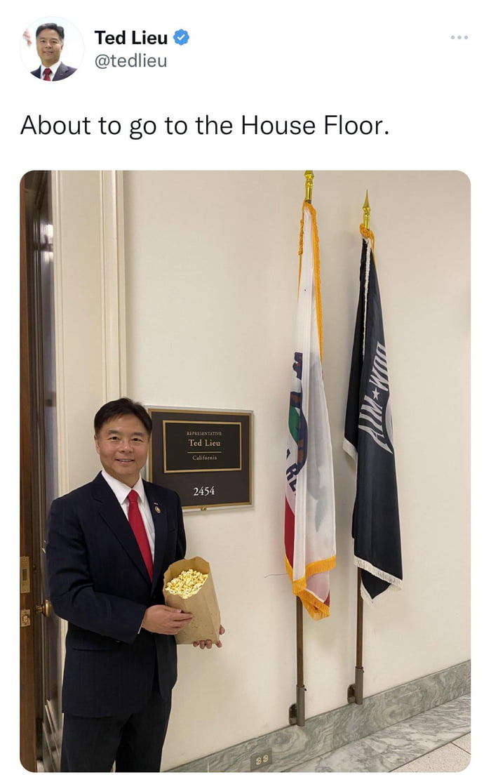 Ted Lieu for speaker! 🍿 - 9GAG