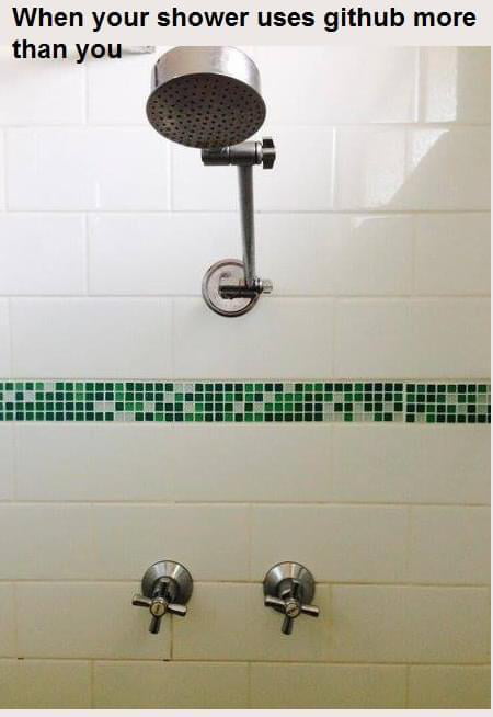 When your shower uses GitHub more than you: - 9GAG