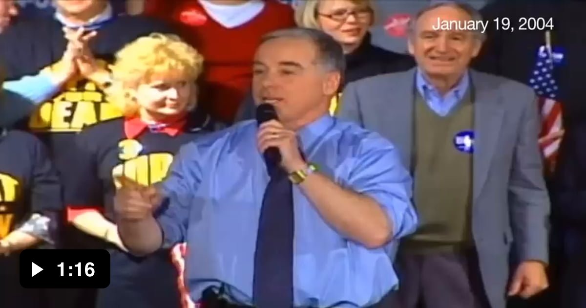 Back in 2004, Howard Dean made a speech where he got overly excited and ...