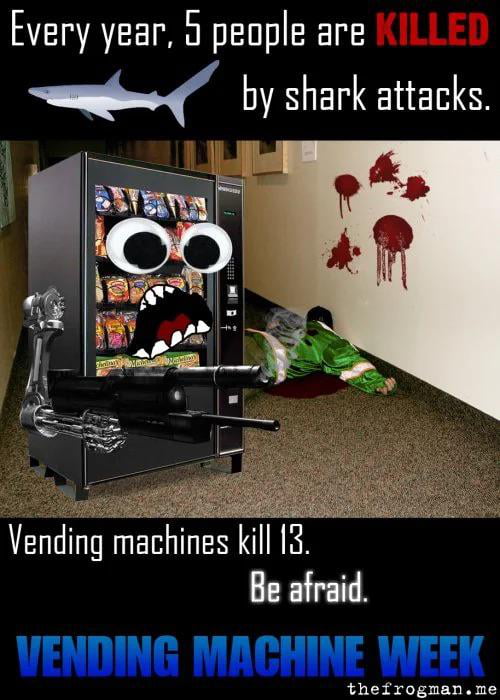Did you know that vending machines are more deadly than sharks 🤯 (Actually True) - 9GAG