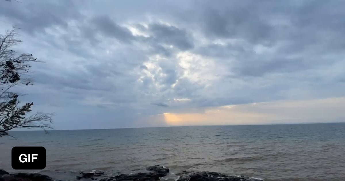 Beautiful clouds over Lake Superior this morning - 9GAG