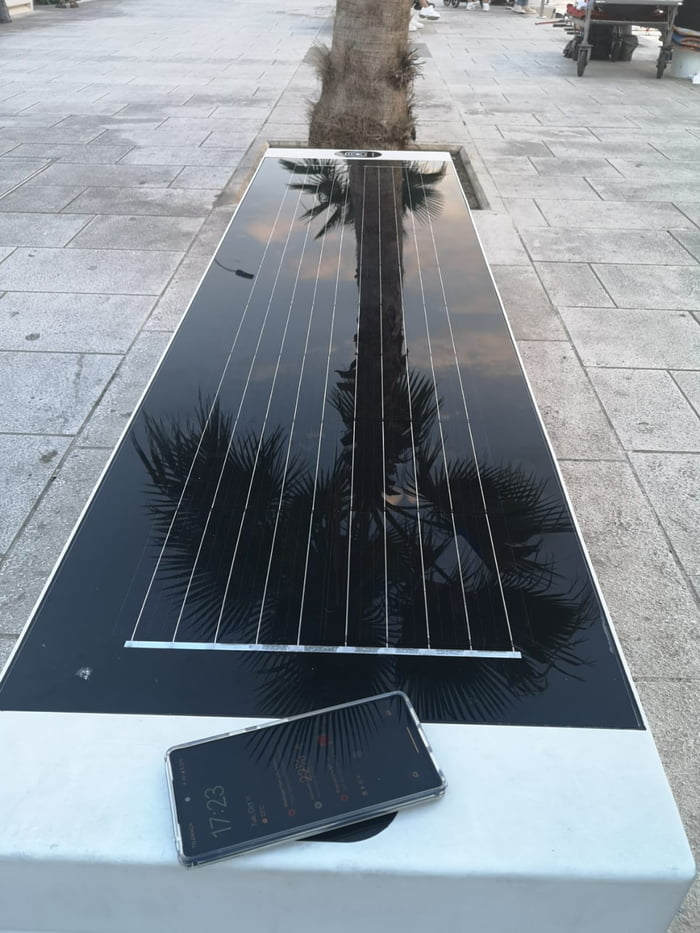 In Split, Croatia, there's free wireless charging for your phones embedded into park benches. - 9GAG