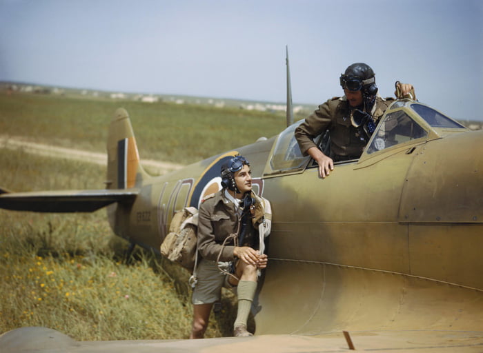 South African Airforce Supermarine Spitfire pilots. Tunisia, 1943 - 9GAG