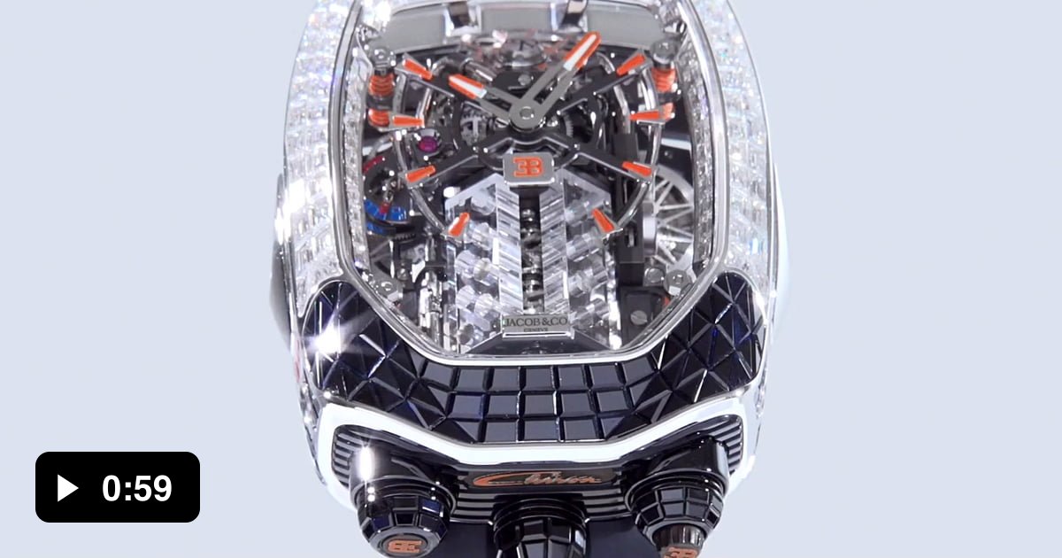 Bugatti watch with real tiny w16 engine - 9GAG